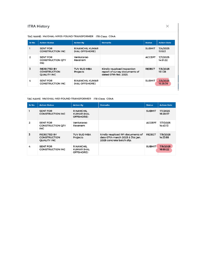 ITR Pending From CIL Construction | PDF