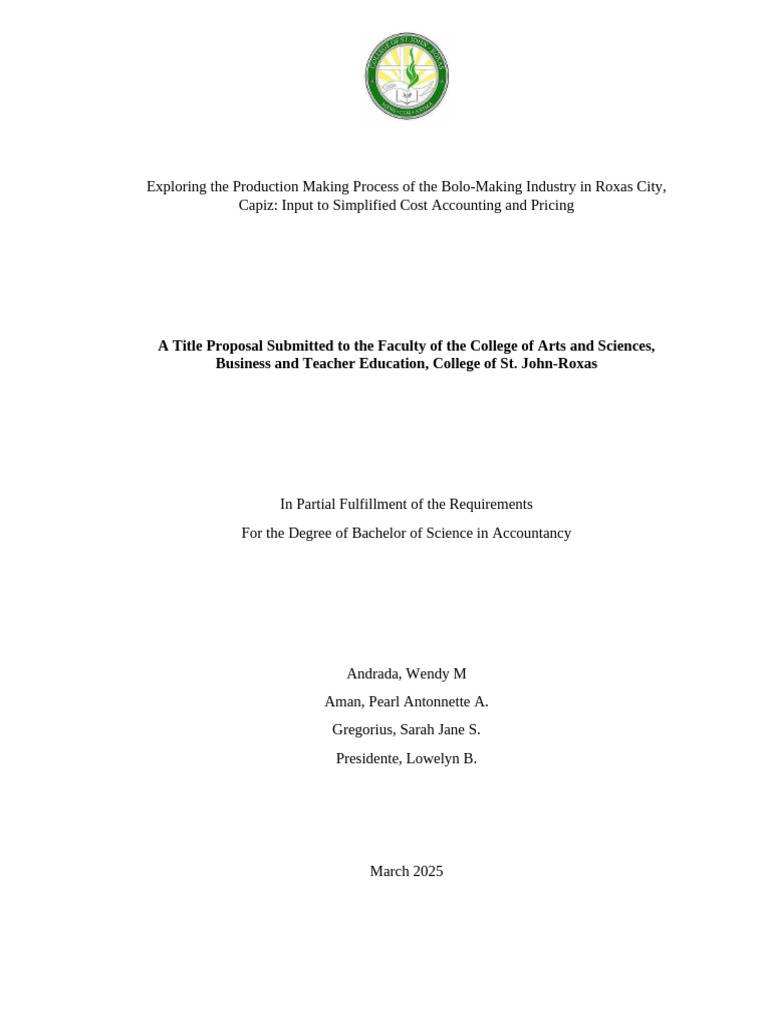 Bolo-Making: Costing and Pricing Insights | PDF | Pricing | Consumer ...