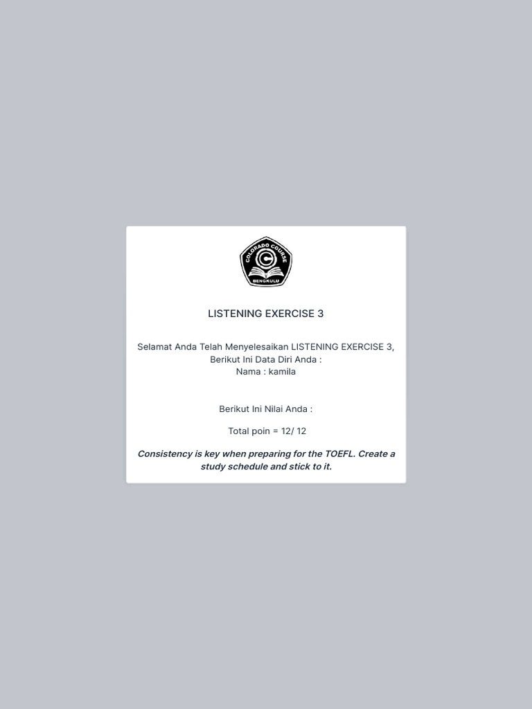 Listening Exercise 3 | PDF