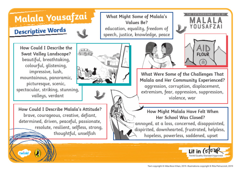 Descriptive Words for Malala Yousafzai | PDF