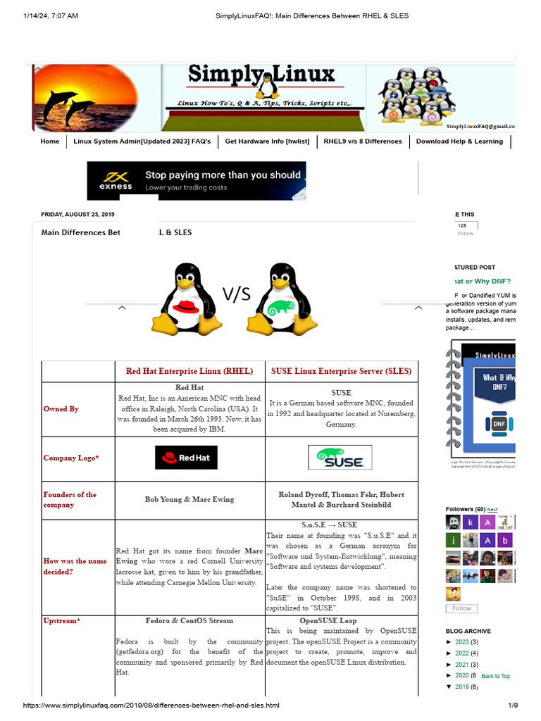 Differences Between RHEL & SLES | PDF | Red Hat | Computing
