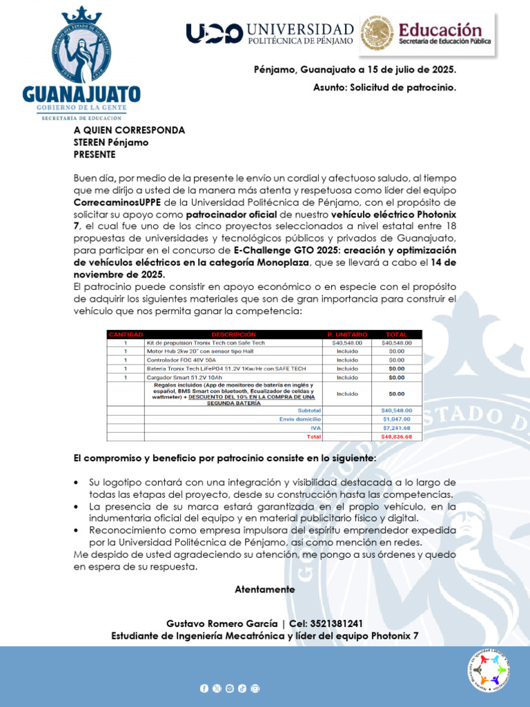 Plantilla patrocinadores Photonix 7 STEREN | PDF