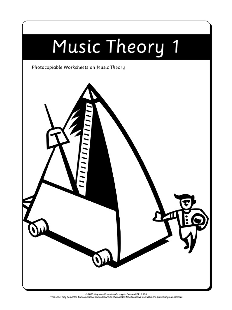 Music Theory 1 Worksheet - Stave, Clefs, Notes, Values | PDF
