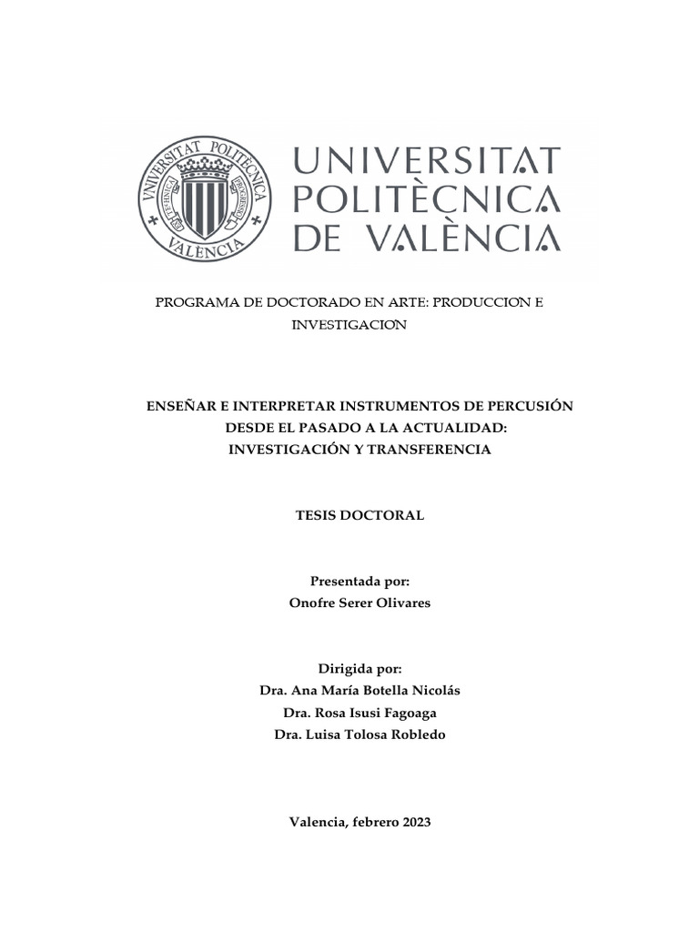Serer - Ensenar e Interpretar Instrumentos de Percusion Desde El Pasado ...