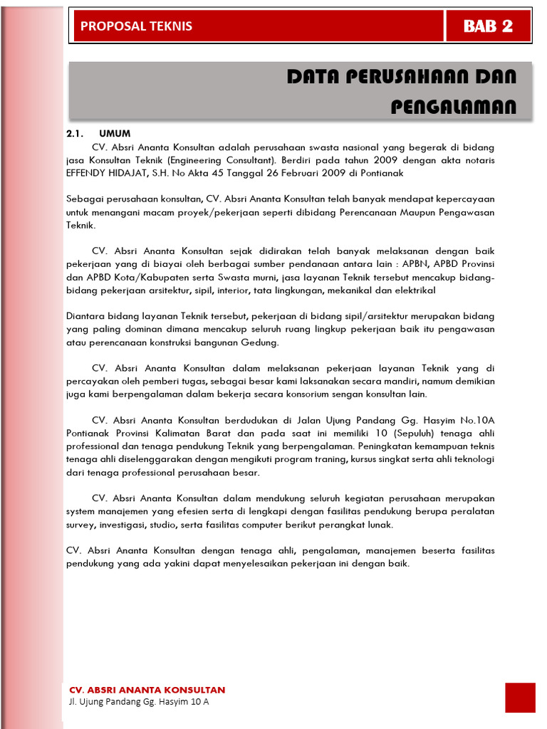 Pengalaman Perusahaan | PDF