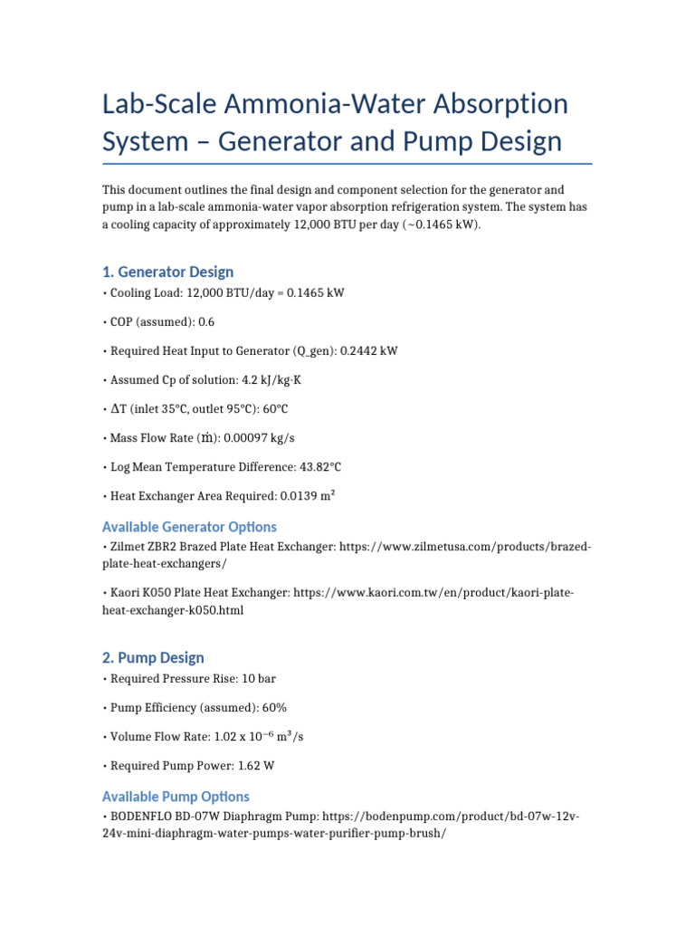 Lab-Scale Ammonia System Design | PDF