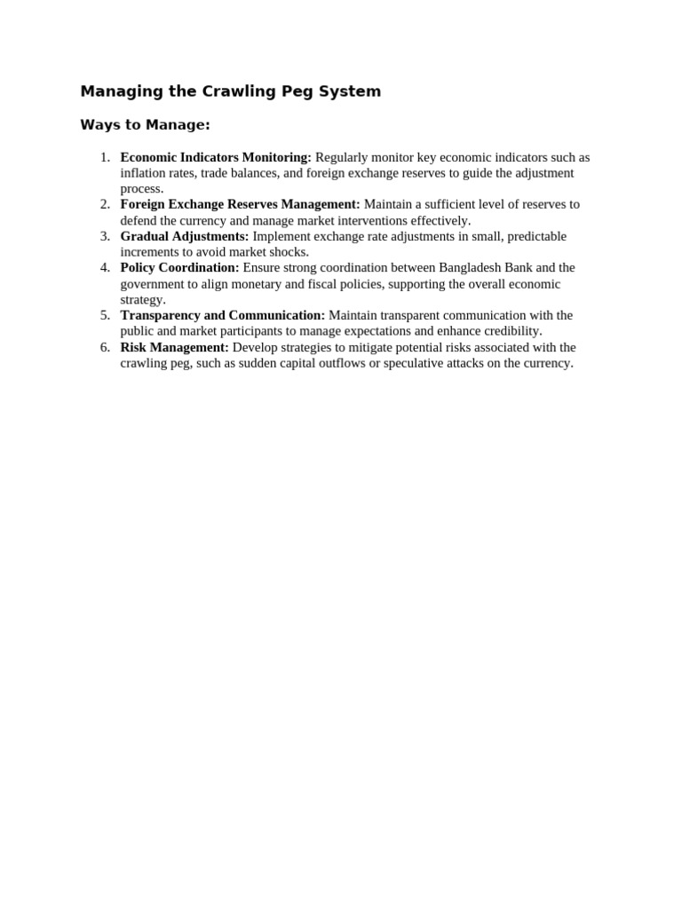 Managing The Crawling Peg System | PDF