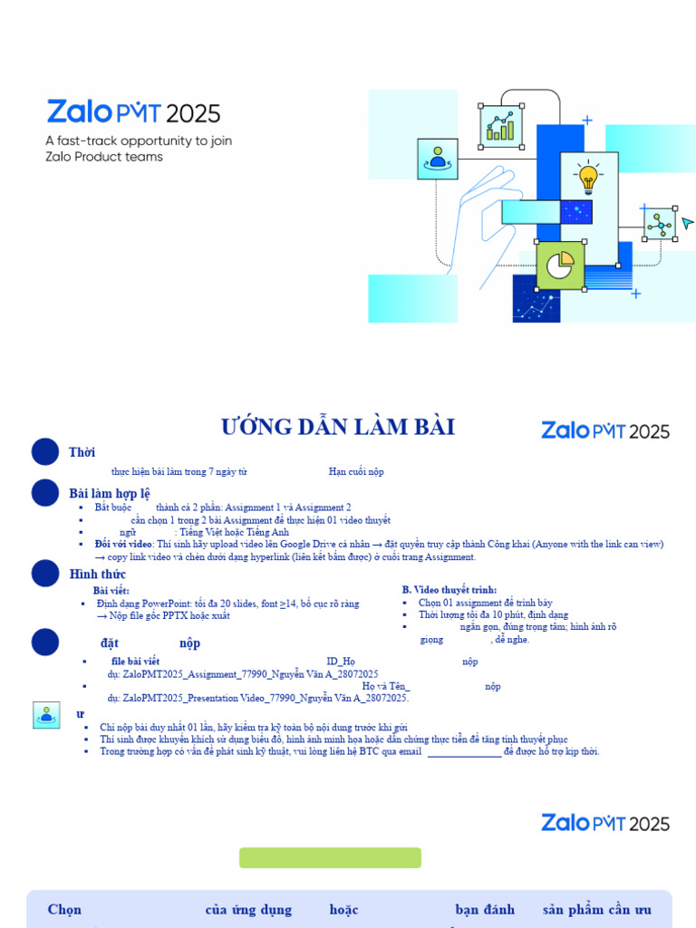 Zalo PMT 2025 - Assignment | PDF