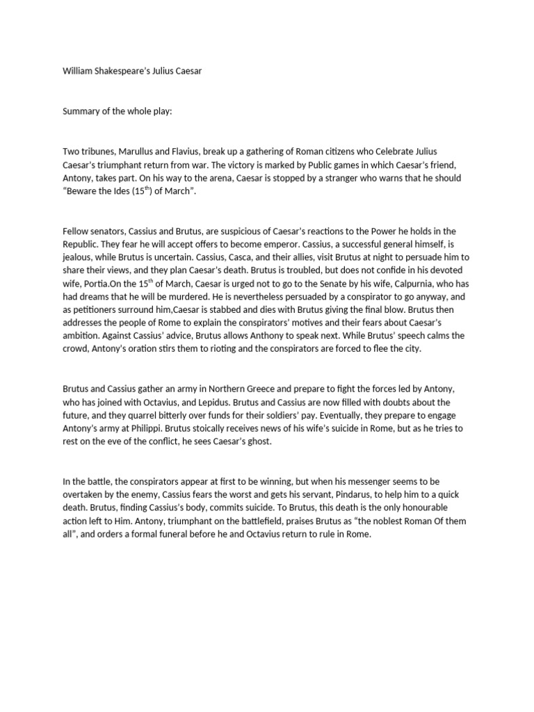 Julius Caesar Summary | PDF