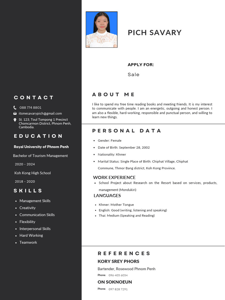 Grey Modern Professional CV Resume | PDF