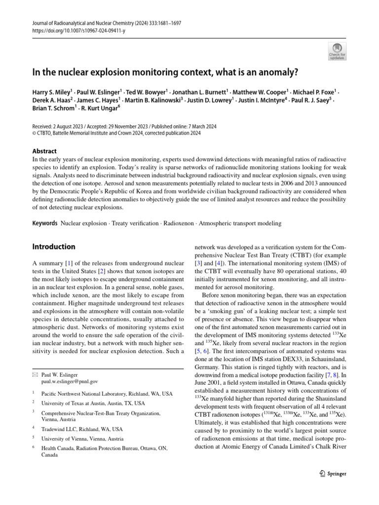 Understanding Anomalies in Nuclear Monitoring | PDF | Nuclear Chemistry ...
