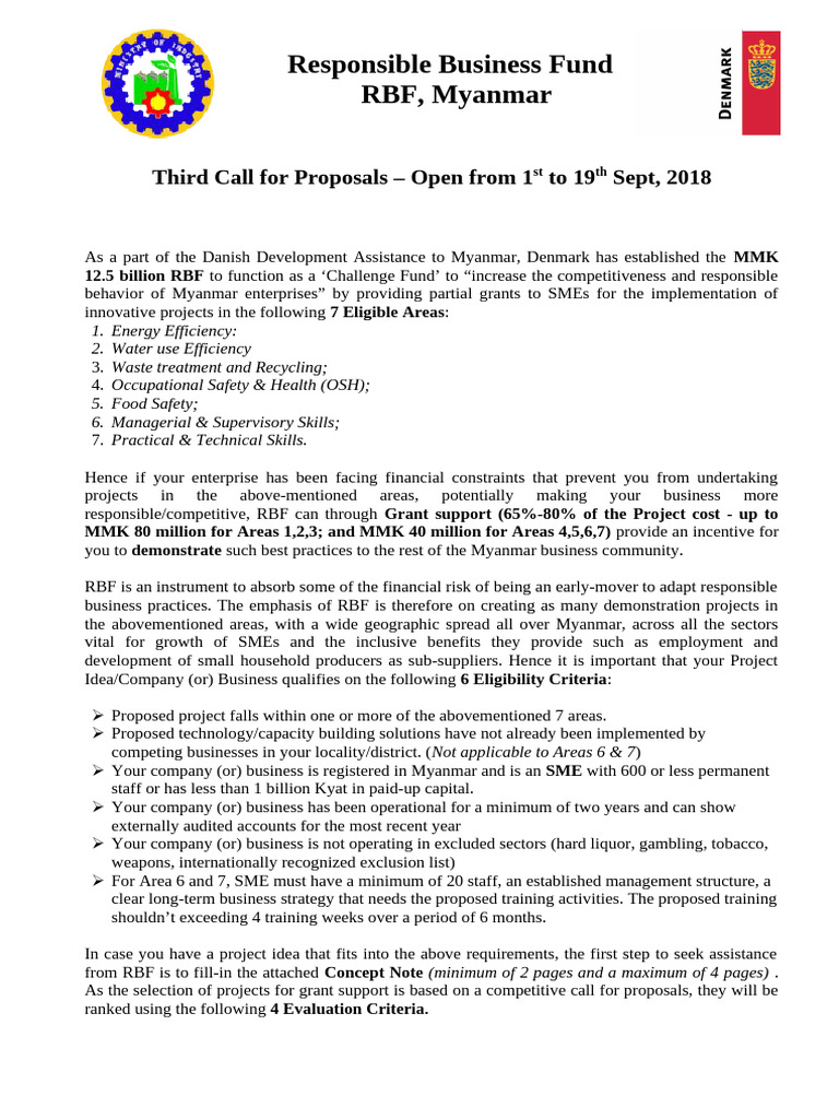 Call for Proposals -3rd Call -Sept 2018 - English | PDF | Business ...