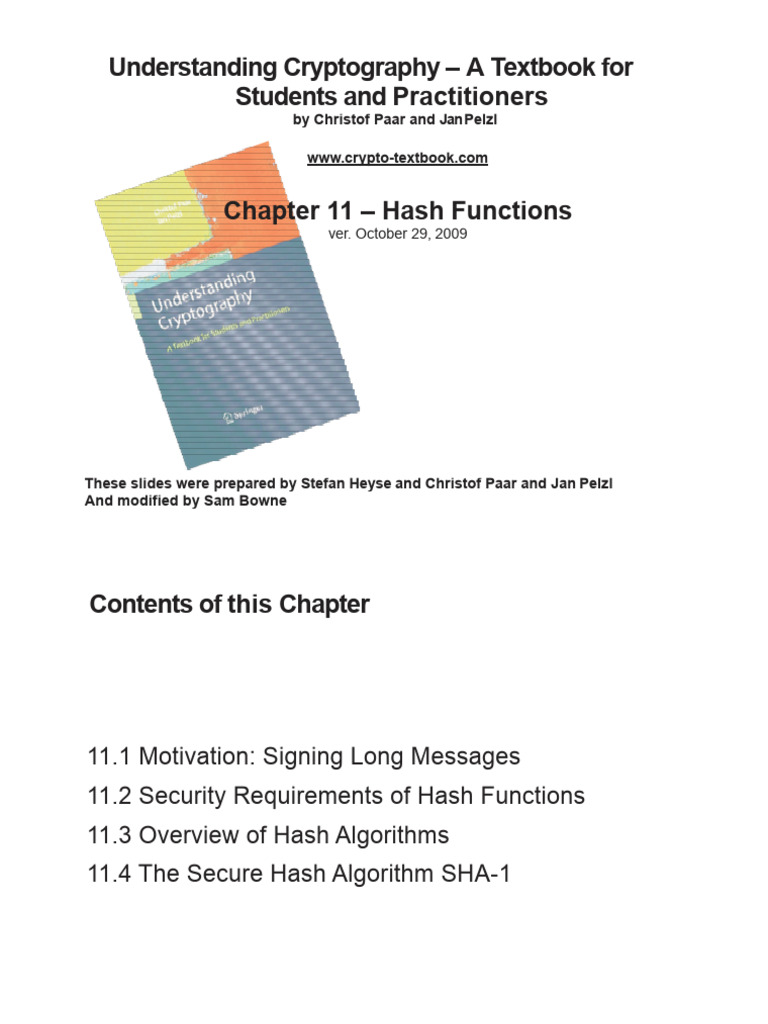 Hash Functions in Cryptography | PDF | Cryptography | Cyberwarfare