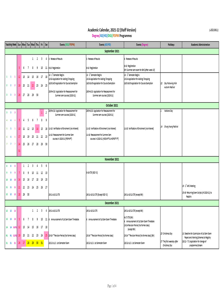 20-21 AB5 9a Academic Calendar 2021-22 (Staff Version) 20210611 | PDF ...