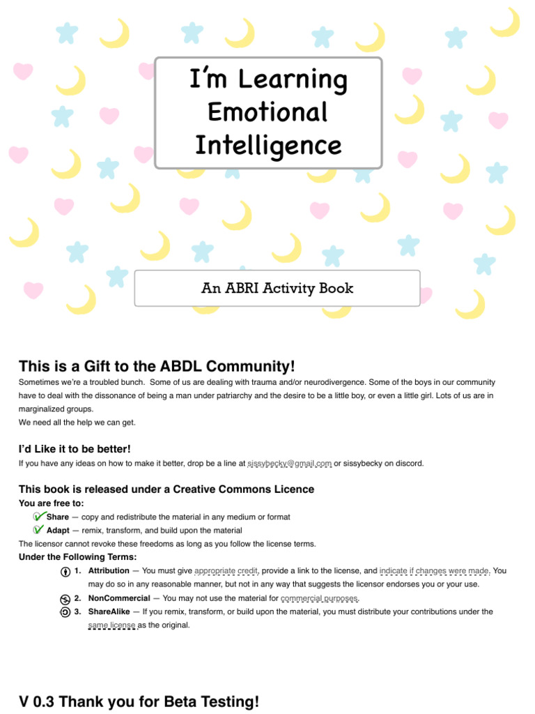Emotional Intelligence Activity Book 0 - 3 | PDF | License | Gratitude