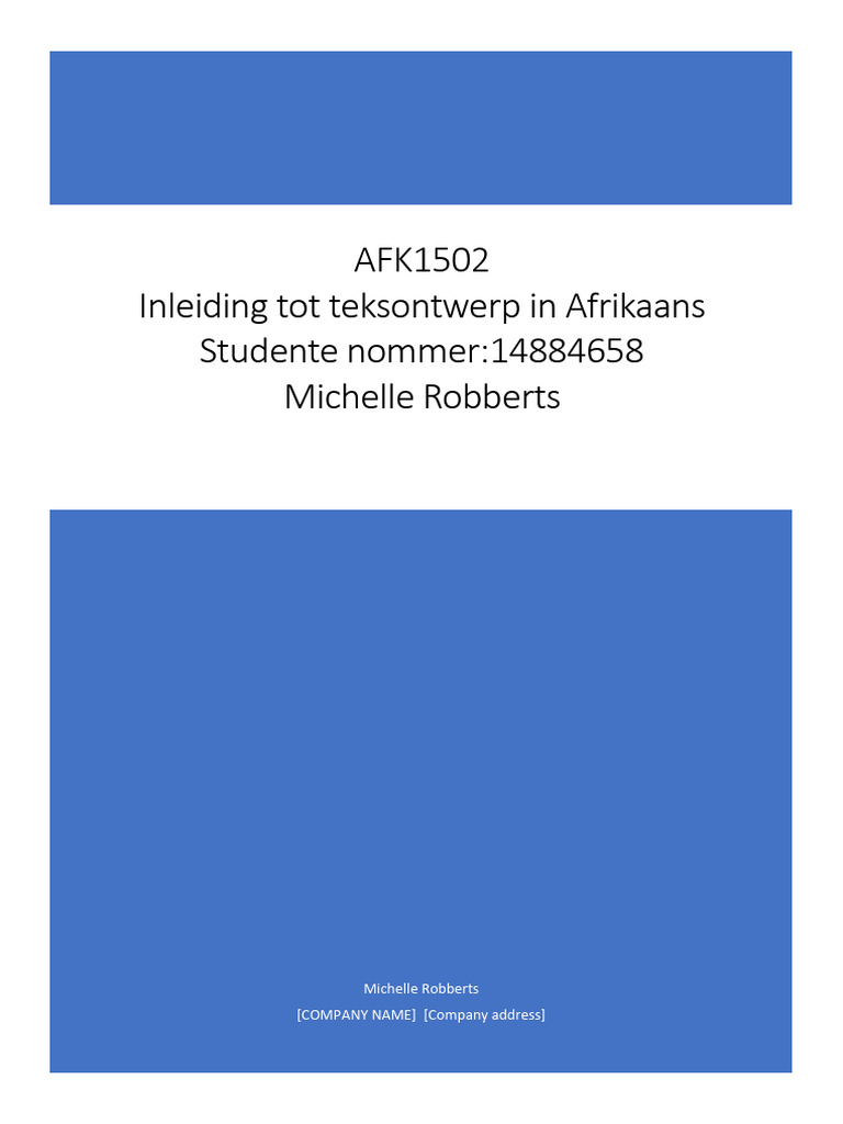 Afk1502 Ekamen Antwoortstel | PDF