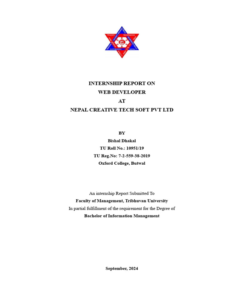 Internship Report: Web Developer Role | PDF | Information Technology ...