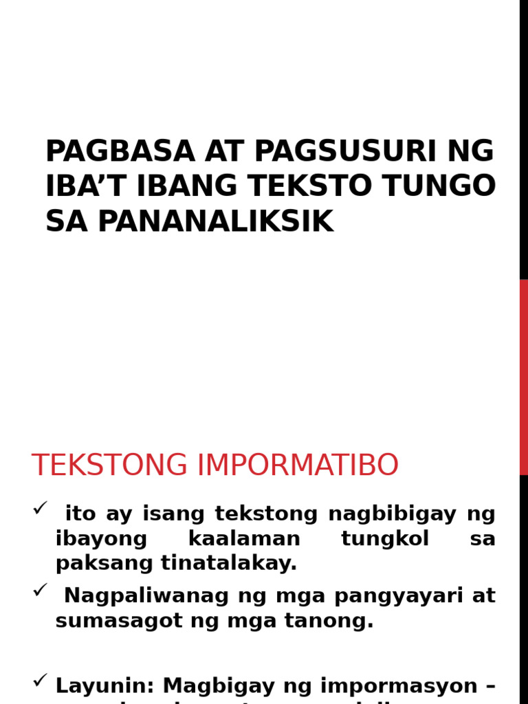 Tekstong Impormatibo | PDF