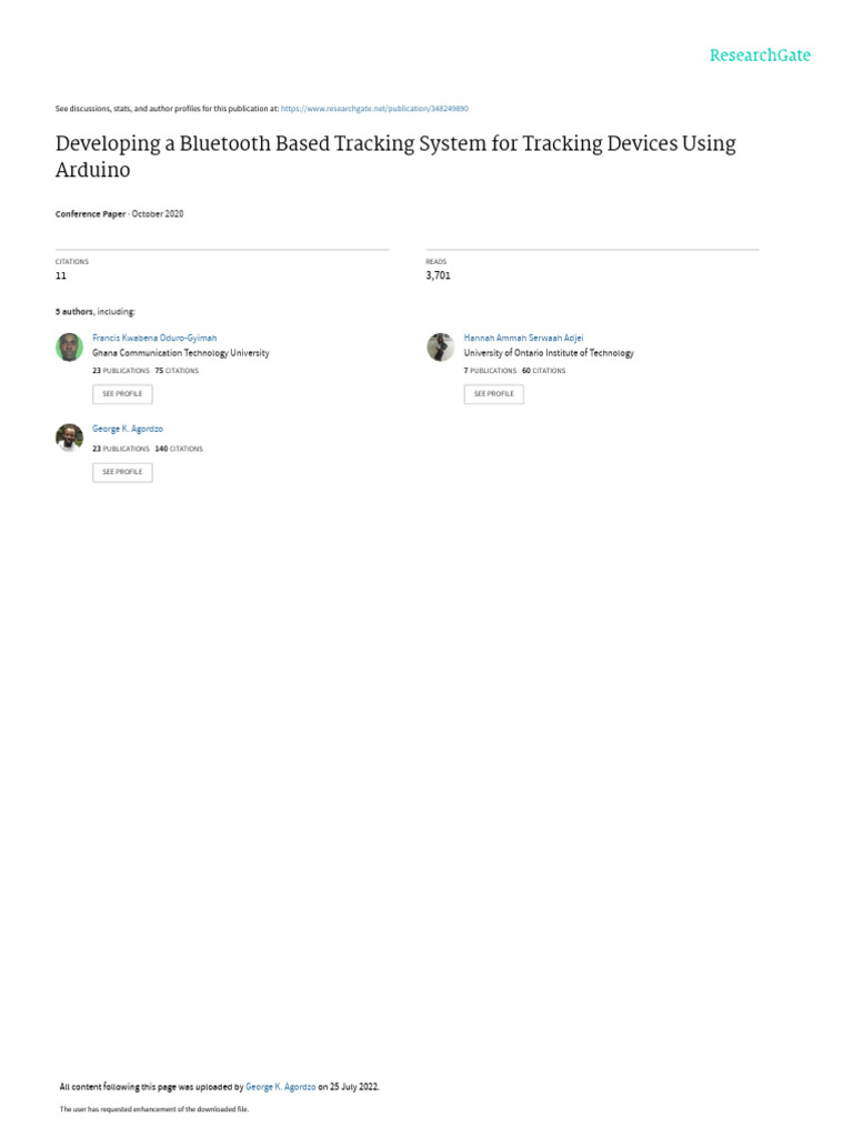 Bluetooth Tracking System with Arduino | PDF | Bluetooth | Global ...
