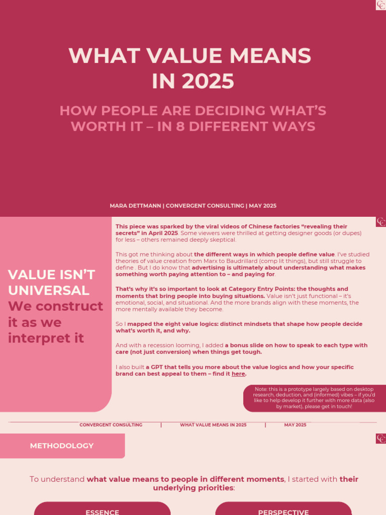 Understanding Value in 2025: 8 Perspectives | PDF | Brand