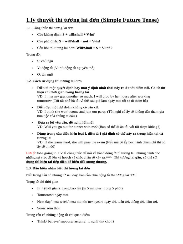 Simple Future Tense + Modal Verbs | PDF