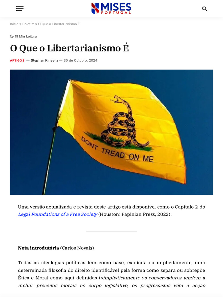 Entendendo o Libertarianismo: Ética e Propriedade | PDF | Propriedade ...