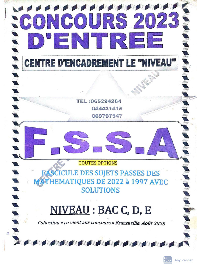 Sujets Corrigés Concours Maths UMNG 1999 2023 | PDF