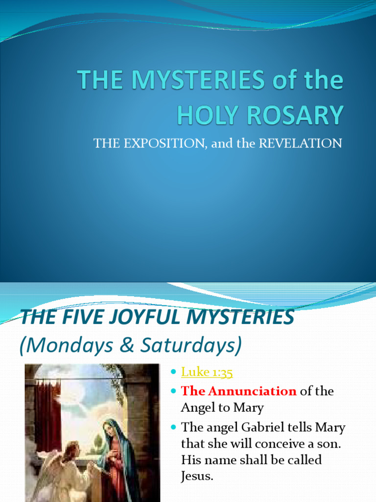 THE MYSTERIES of The HOLY ROSARY | PDF | Jesus | Mary, Mother Of Jesus