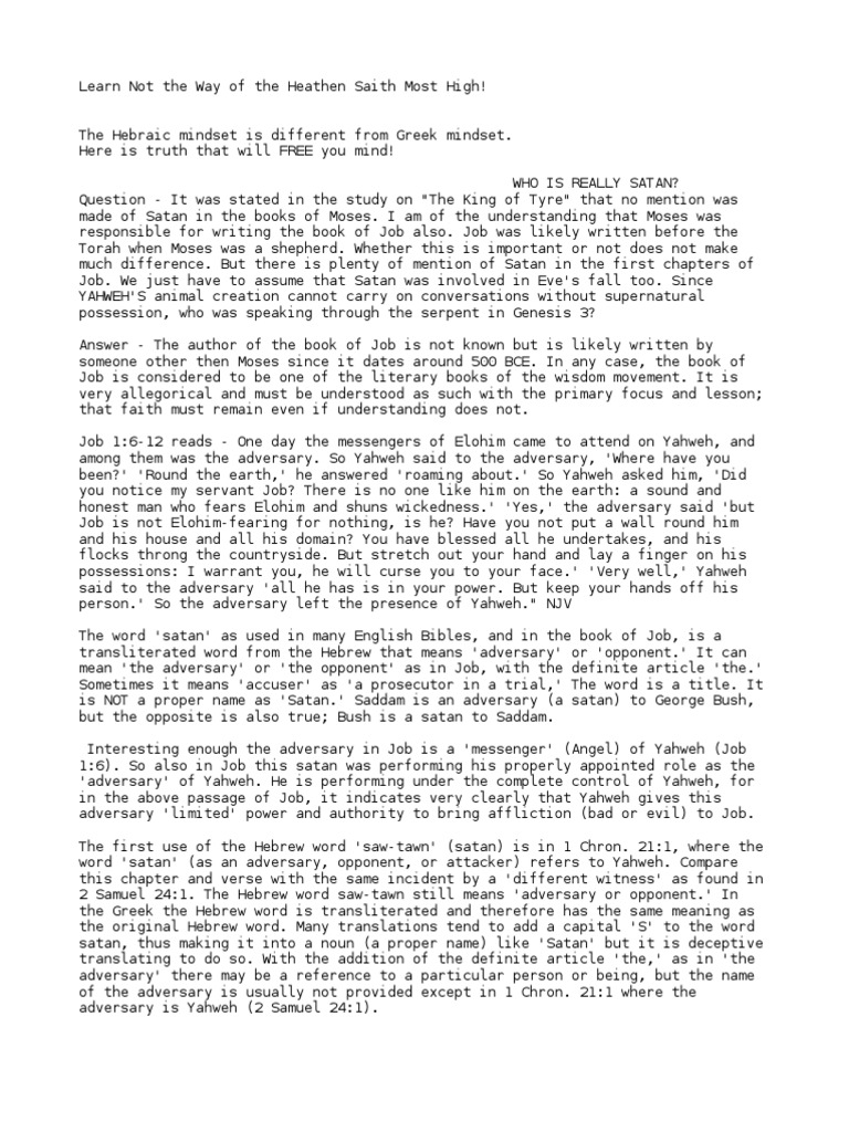 Who and What is NACHASH? | Serpents In The Bible | Satan