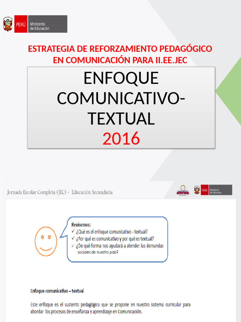 Anexo 3-Ppt Enfoque Comunicativo Textual | PDF
