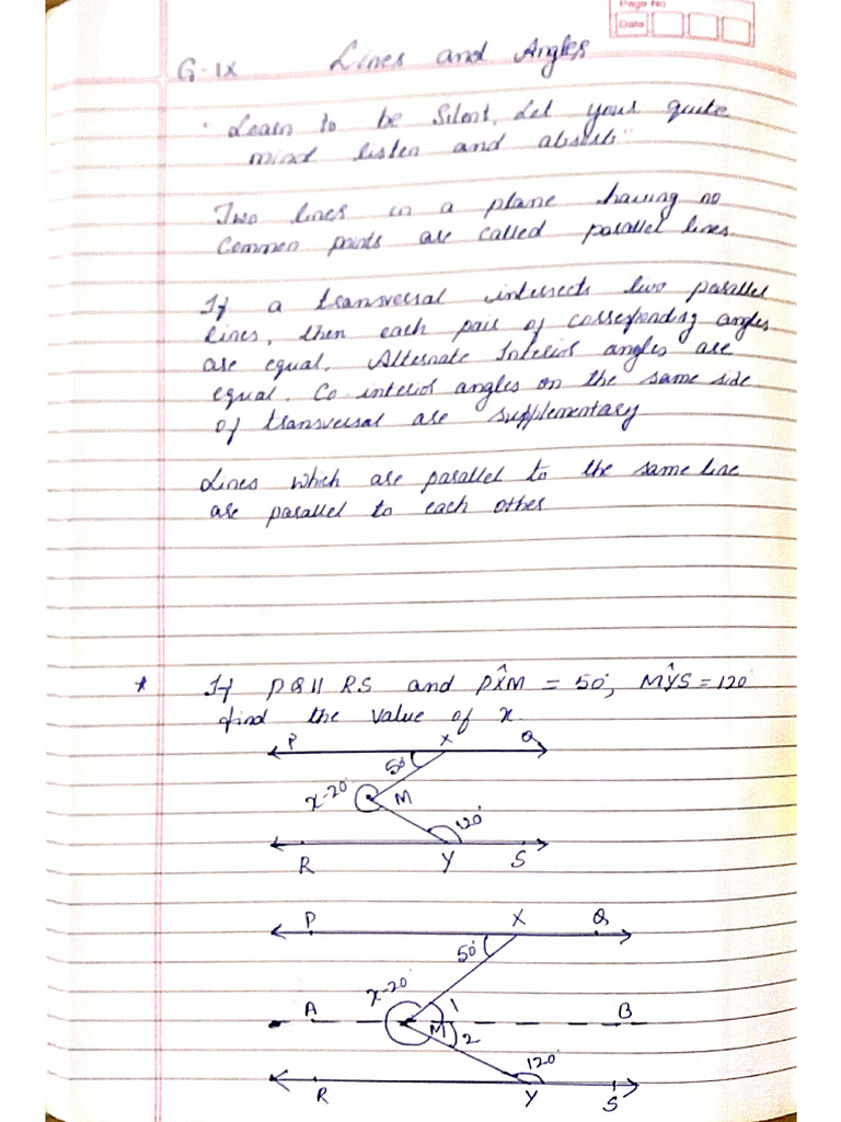 Lines ND Angles Notes | PDF