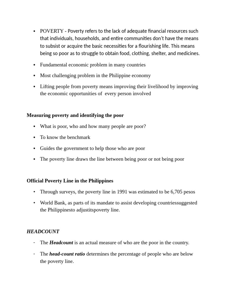 Understanding Poverty in the Philippines | PDF | Poverty | Poverty ...