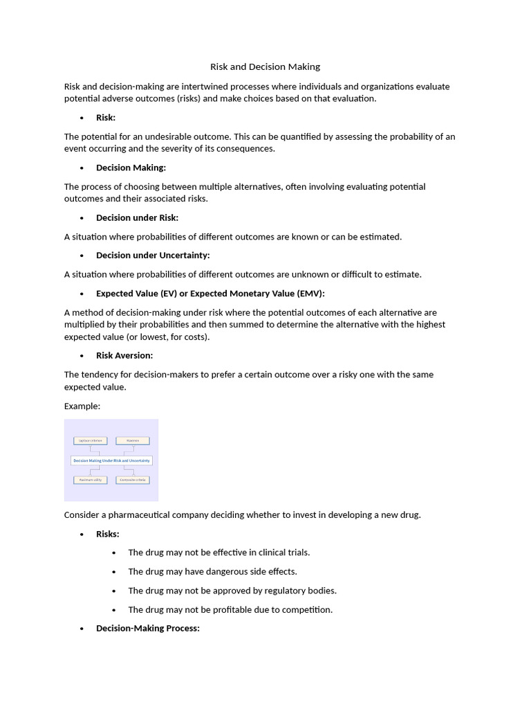 Risk and Decision Making | PDF | Risk | Decision Theory
