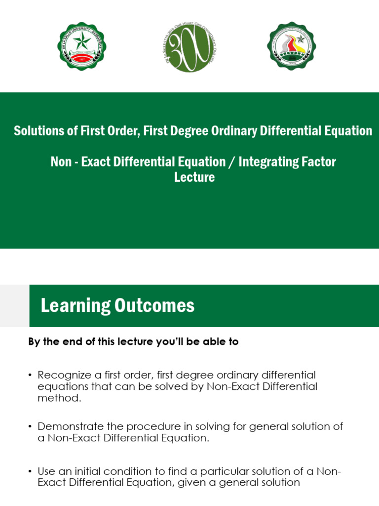 Differential Equation - Integrating Factor | PDF | Equations | Mathematical Concepts