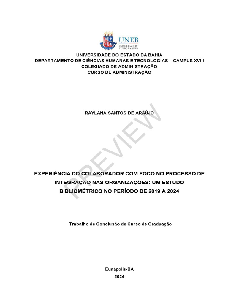13 - Experiência Do Colaborador Com Foco No Processo de Integração Nas ...