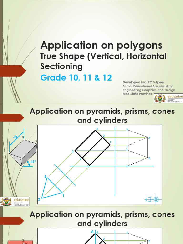 P1 - Q2.1 - Solid Geometry - True Shape - Vertical, Horizontal Sectioning | PDF | Area | Shape