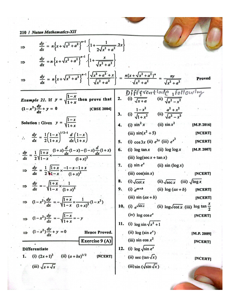 Differentiation Practice Question | PDF
