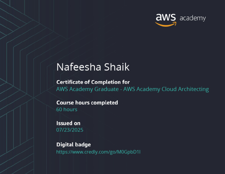 AWS Academy Graduate AWS Academy Cloud Architecting Badge20250729-32 ...
