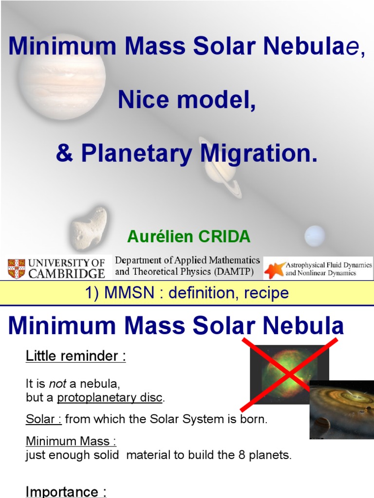 MMSN Migration | PDF | Substellar Objects | Outer Space