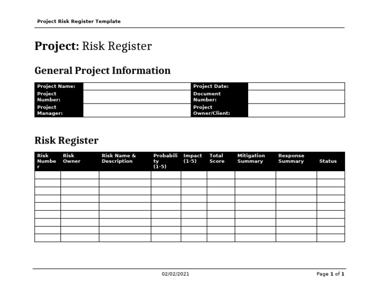 Risk Register | PDF