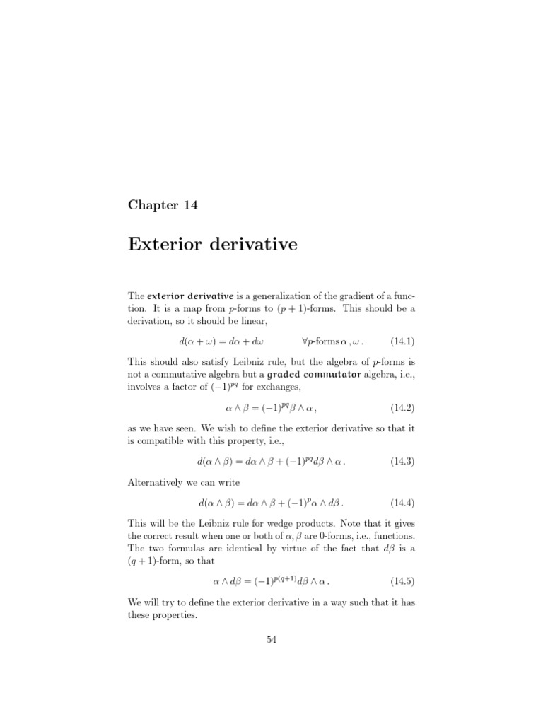 Exterior Derivative and Wedge Products | PDF | Differential Form ...