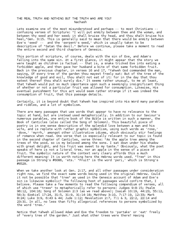 The Truth "Serpent" in The Garden of Eden | PDF | Serpents In The Bible ...