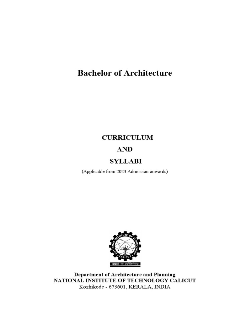 B.Arch Curriculum and Syllabus 2023 | PDF | Composition (Visual Arts ...