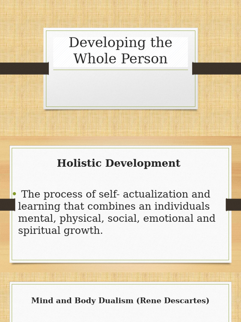 Developing The Whole Person | PDF | Holism | Emotions