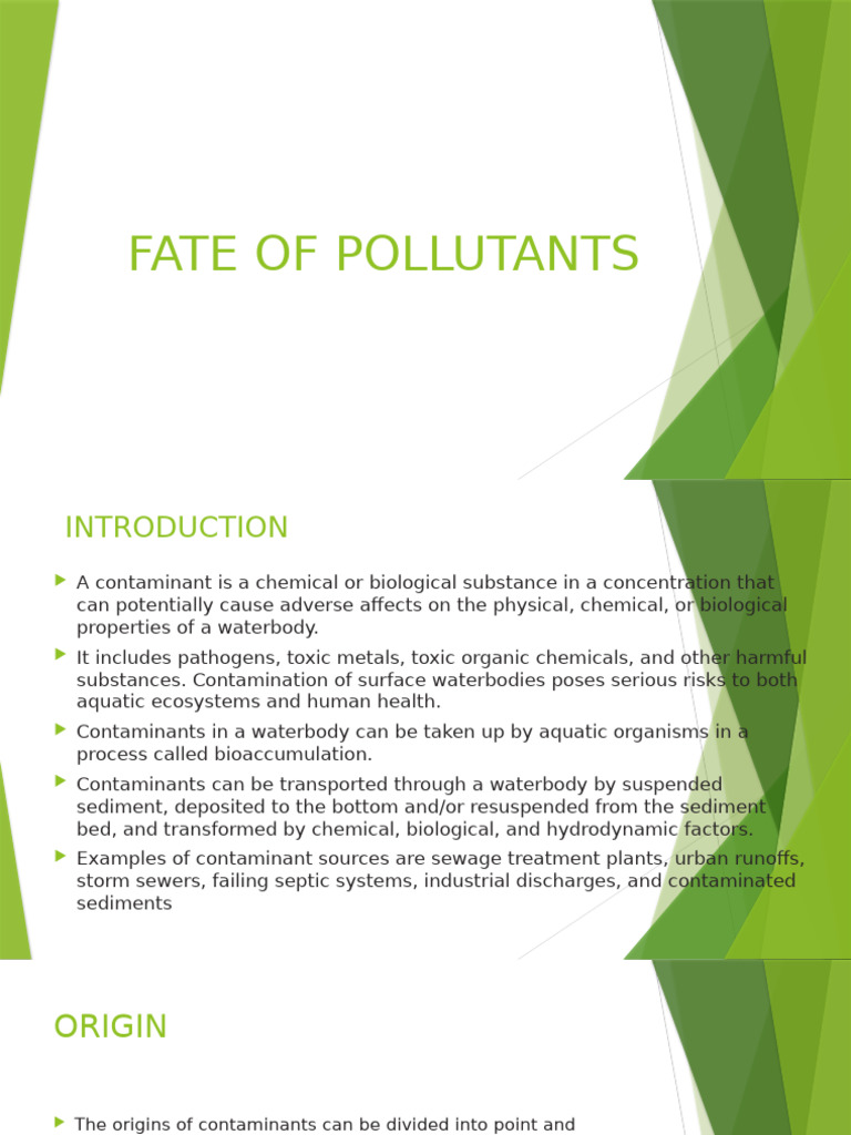 Fate and Transport of Water Pollutants | PDF | Water Pollution | Ph