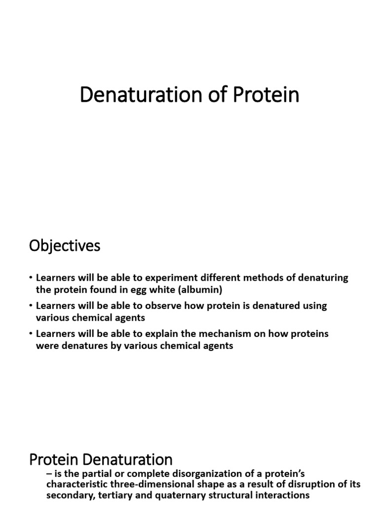 LAB04 Denaturation of Protein | PDF