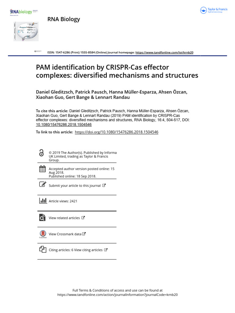 PAM Identification by CRISPR-Cas Effector | PDF | Crispr | Dna