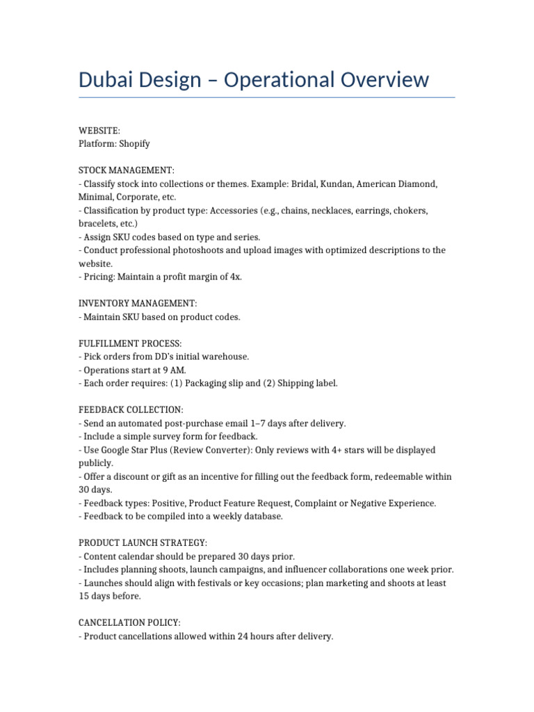 Dubai Design Operational Strategy Guide | PDF | Credit Card | Business