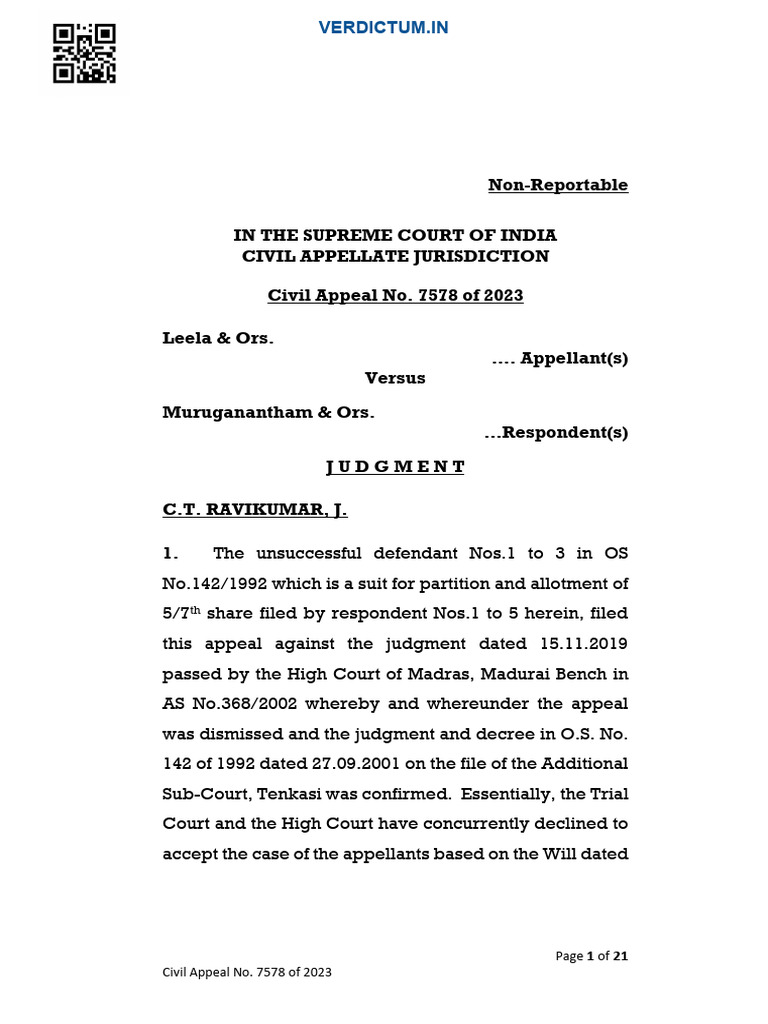Mere Registration of a Will Would Not Attach to It a Stamp of Validity ...