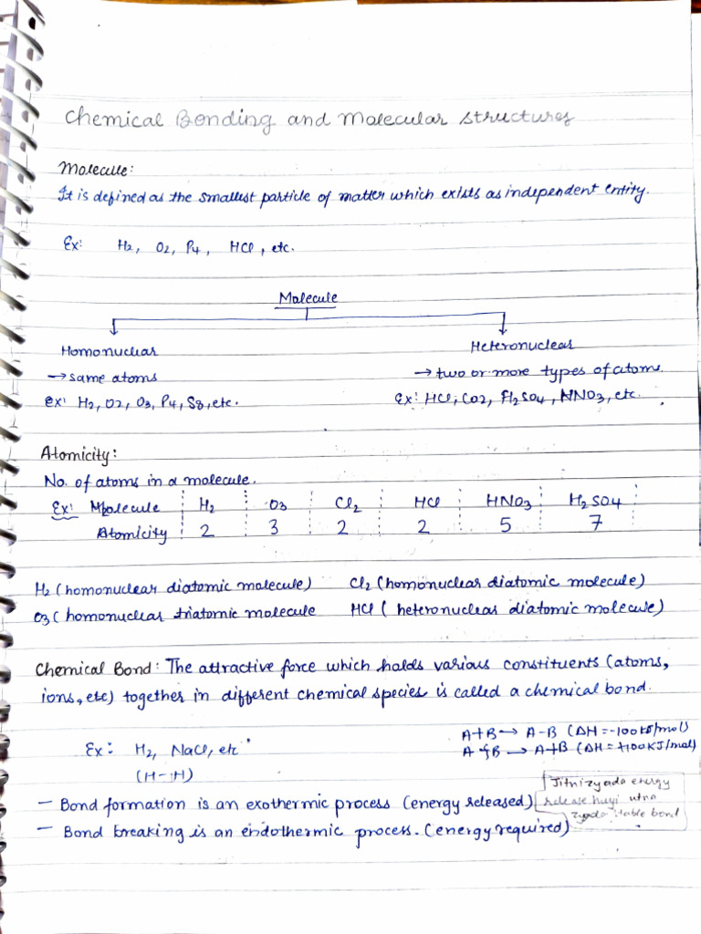 Chemical Bonding and Molecular Structures | PDF | Chemical Bond | Molecules